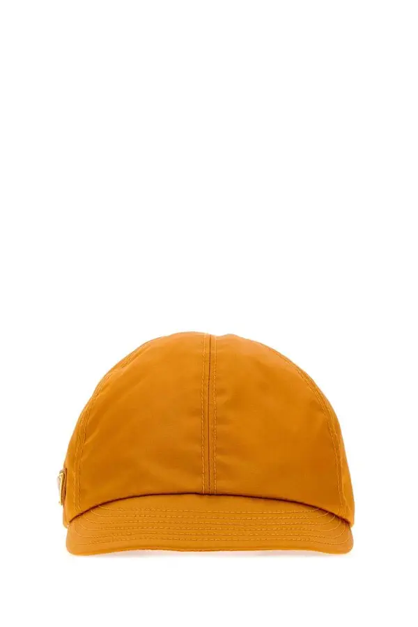 Prada Re-nylon Baseball Cap With Calfskin Details - Orange