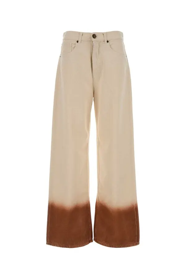 Alanui Two-tone Wide-leg Denim Jeans