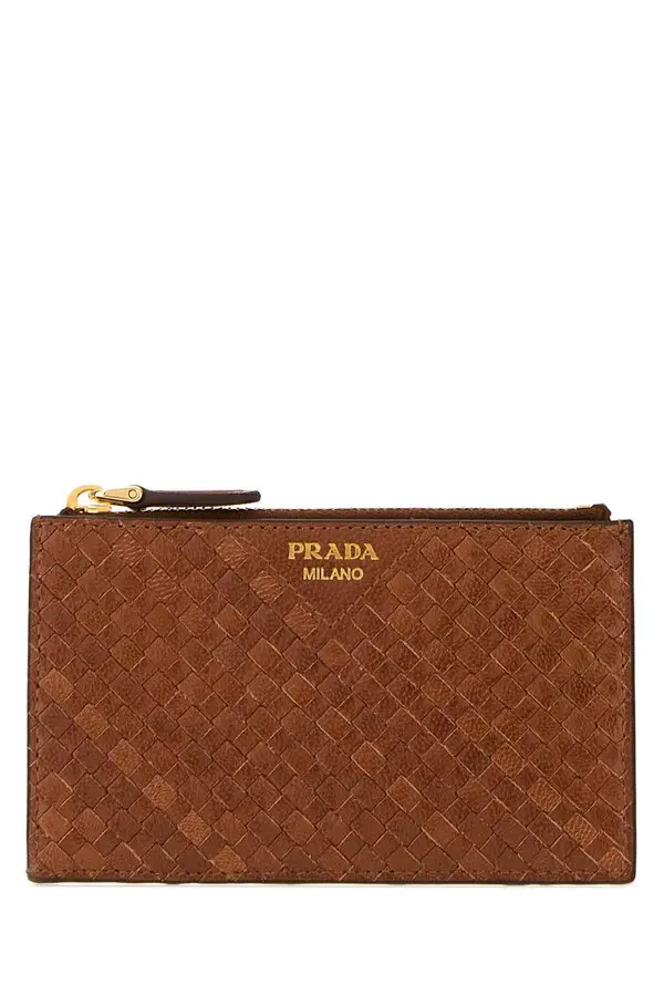 Prada Caramel Ovine Leather Card Holder - Camel