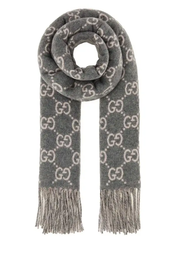 Gucci Embroidered Reversible Cashmere Scarf, 190 Cm X 45 Cm