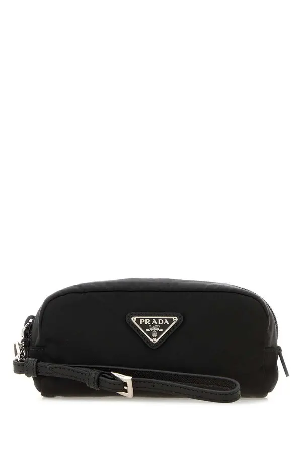 Prada Mini Re-nylon Pouch Handbag With Calf Leather Trim