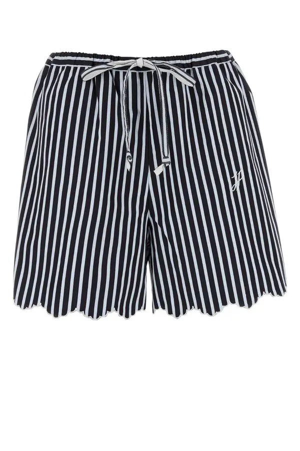 PATOU Embroidered Cotton Bermuda Shorts - Stripped