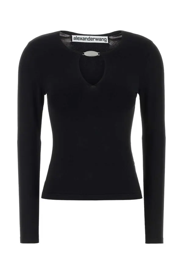 Alexander Wang Stretch Viscose Blend T-shirt - Black