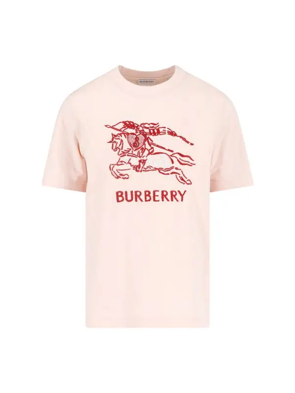 Burberry Embroidered Graphic T-shirt - Pink
