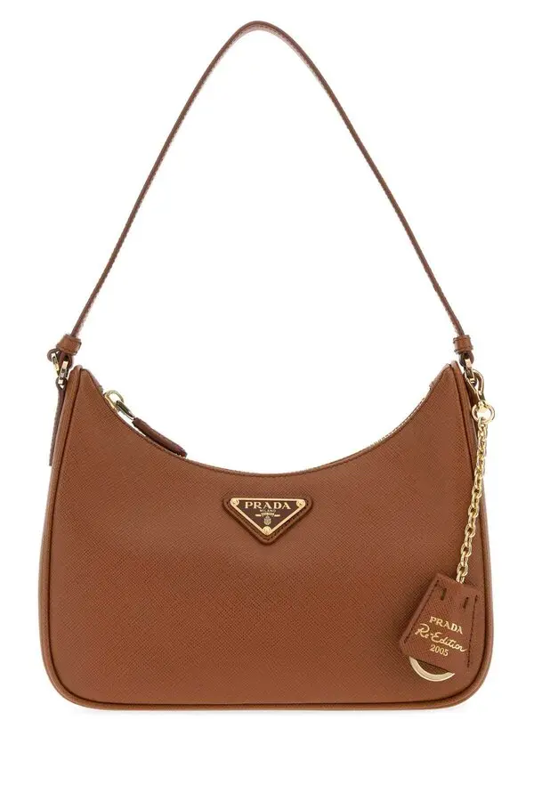 Prada Vitello Leather Shoulder Handbag With Top Handle, 22 Cm X 13 Cm X 7 Cm