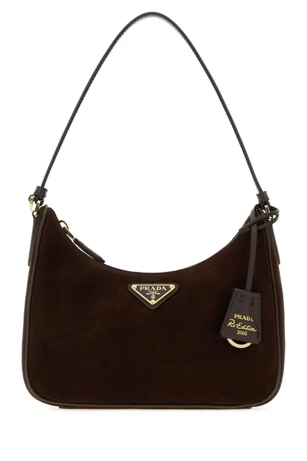 Prada Re-edition Suede Shoulder Handbag, 22 X 13 X 6 Cm