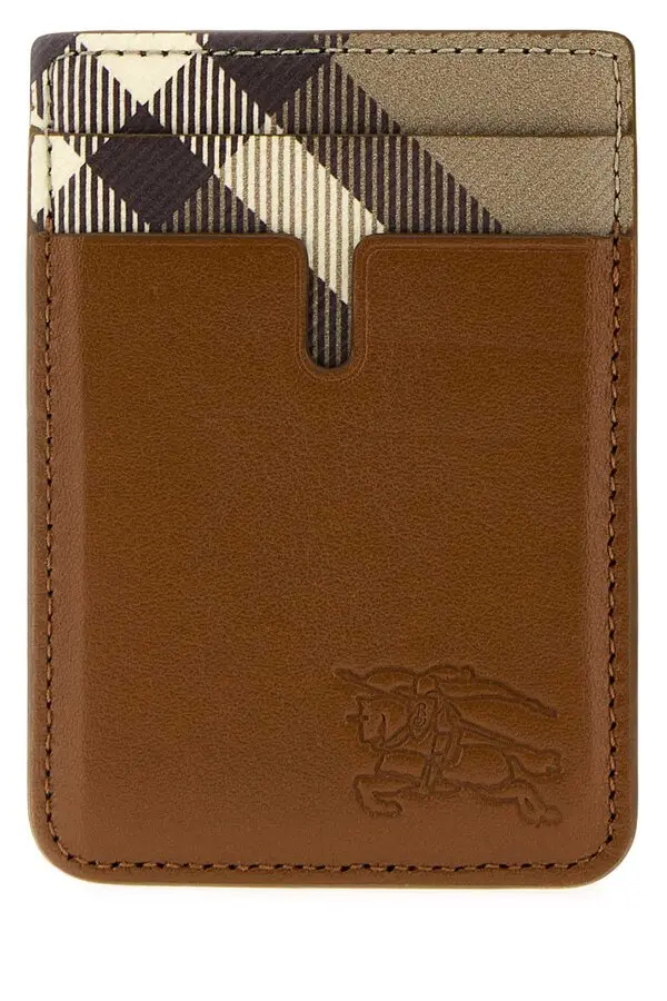 Burberry Pop Check Mini Leather Card Holder