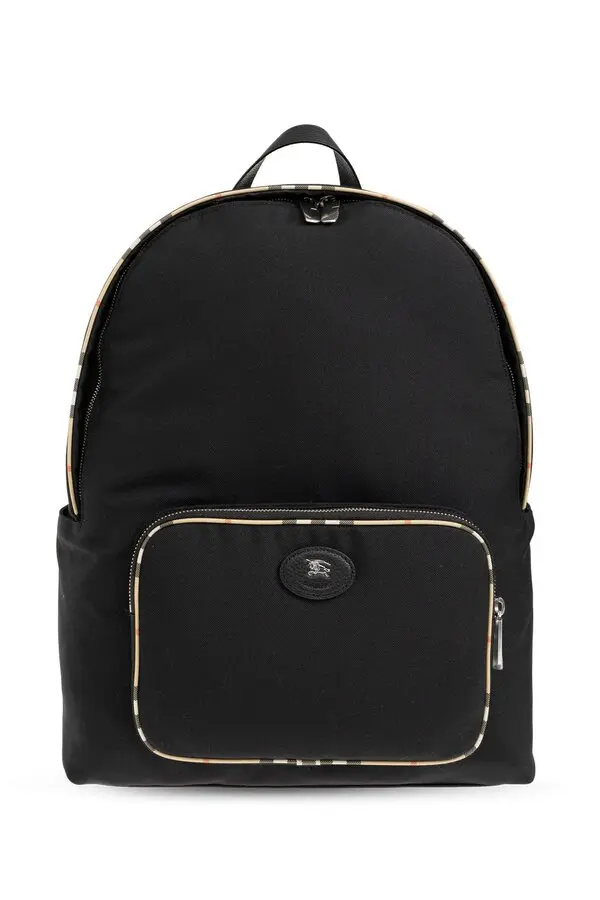 Burberry Canvas Backpack With Logo Detail - Black