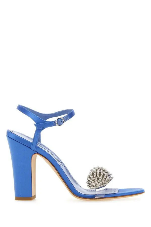 Manolo Blahnik Satin Embellished High-heel Sandals - Blue