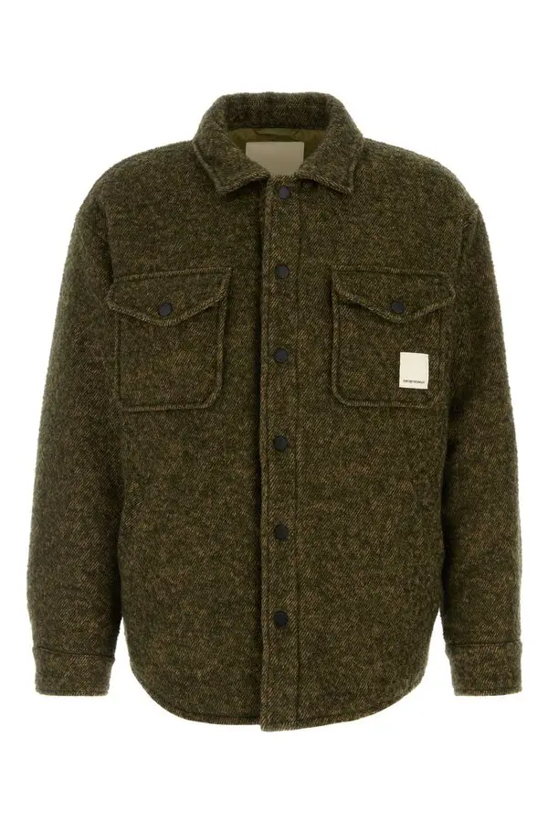 Emporio Armani Melange Wool-blend Textured Jacket