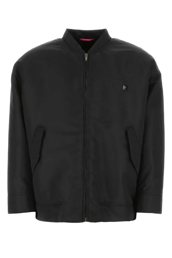 Valentino Garavani Nylon Jacket With Lambskin Lining - Black