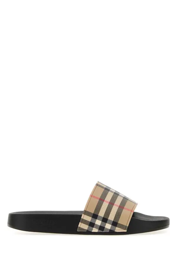 Burberry Rubber Slides With Checked Print - Printed
