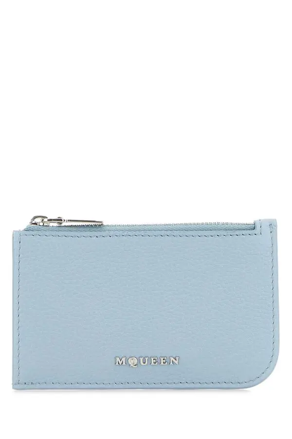 Alexander McQueen Leather Card Holder With Silver-tone Hardware 12 Cm X 8 Cm