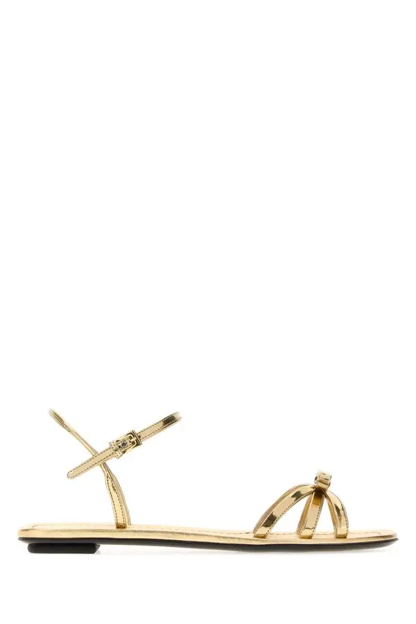 Prada Leather Sandals - Gold