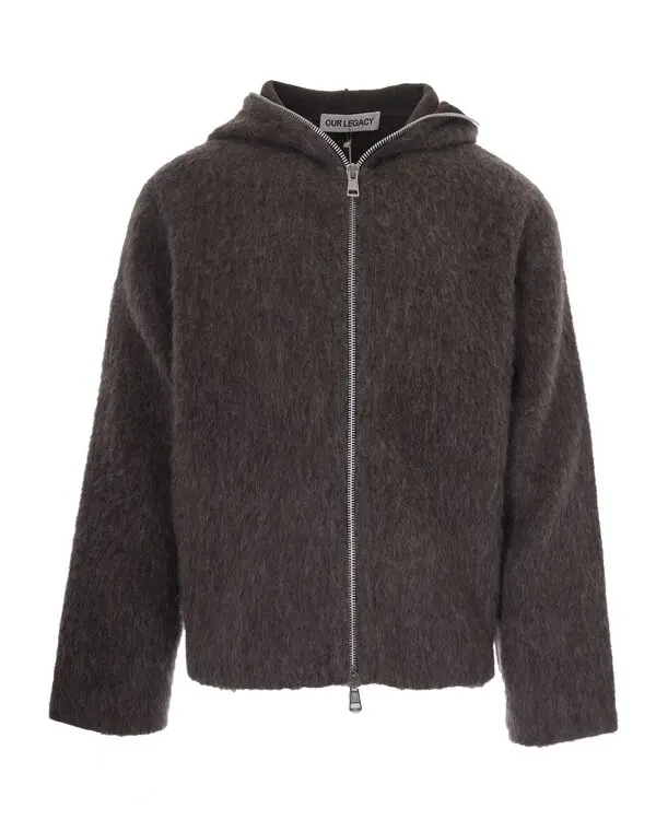 Our Legacy Fuzzy Zip-up Cardigan - Mole Grey Hairy Wool