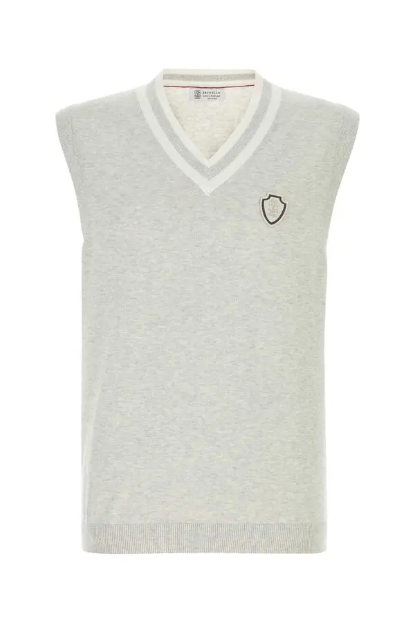 Brunello Cucinelli Cotton Knit Vest - Grey