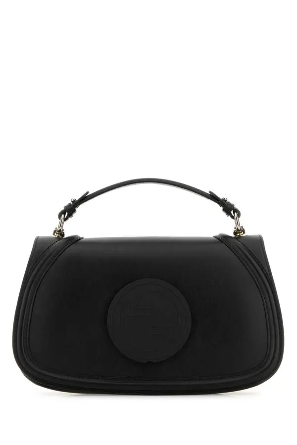 Gucci Blondie Leather Handbag With Platinum Hardware - Black
