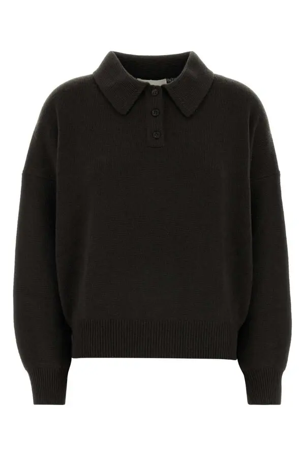 LISA YANG Etta Cashmere Polo Shirt - Brown