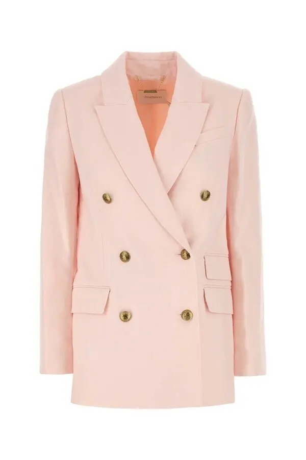 Zimmermann Linen Crush Blazer - Pink