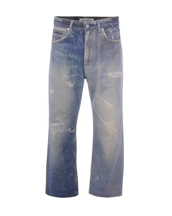 Our Legacy Printed Straight-leg Jeans - Digital Denim Print