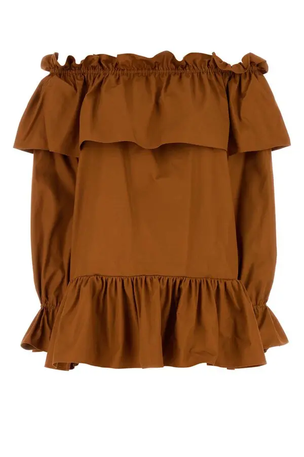 Saint Laurent Off-the-shoulder Ruffled Mini Dress