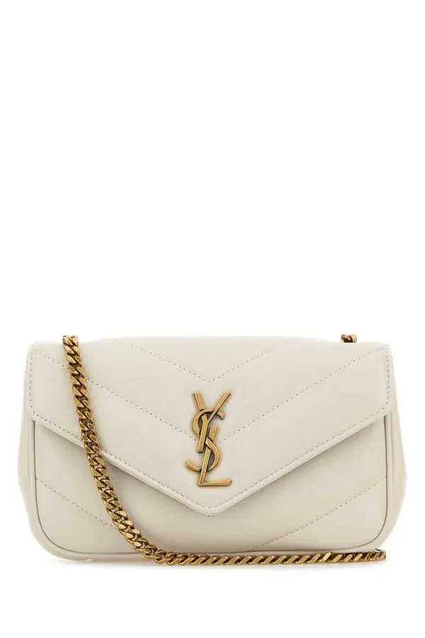 Saint Laurent Mini Loulou Crossbody Bag - White