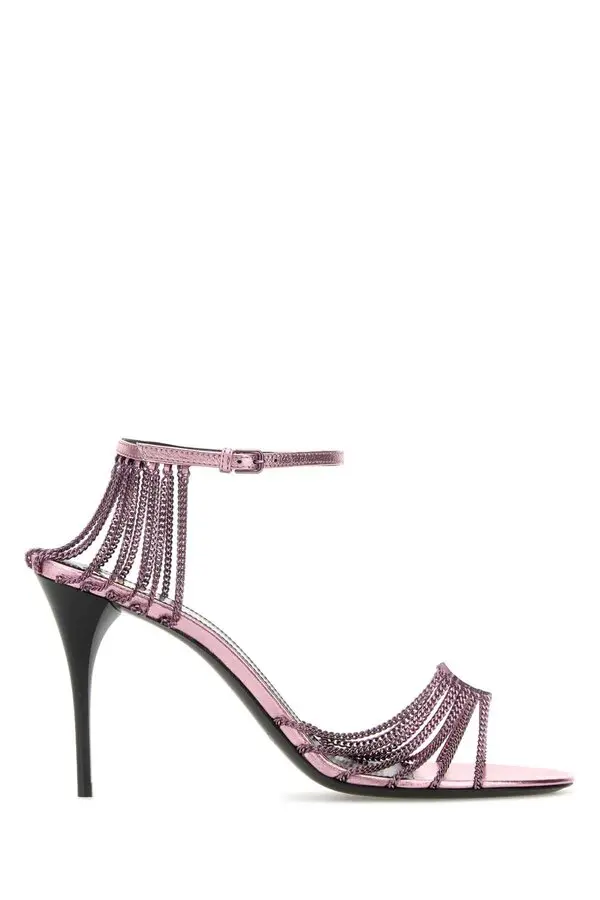 Saint Laurent Babylone Metallic High Heel Sandals
