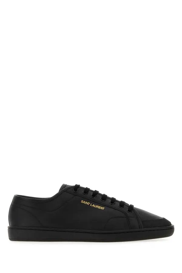 Saint Laurent Calf Leather Gym Sneakers - Black