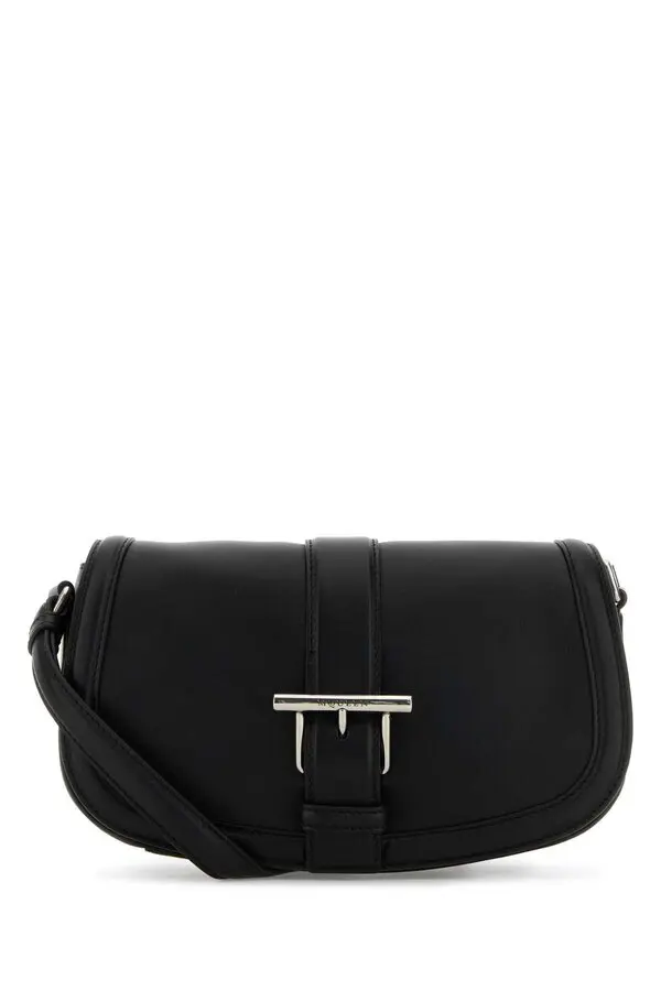 Alexander McQueen 27 Cm Leather Satchel Crossbody Bag With Silver-tone Hardware - Black