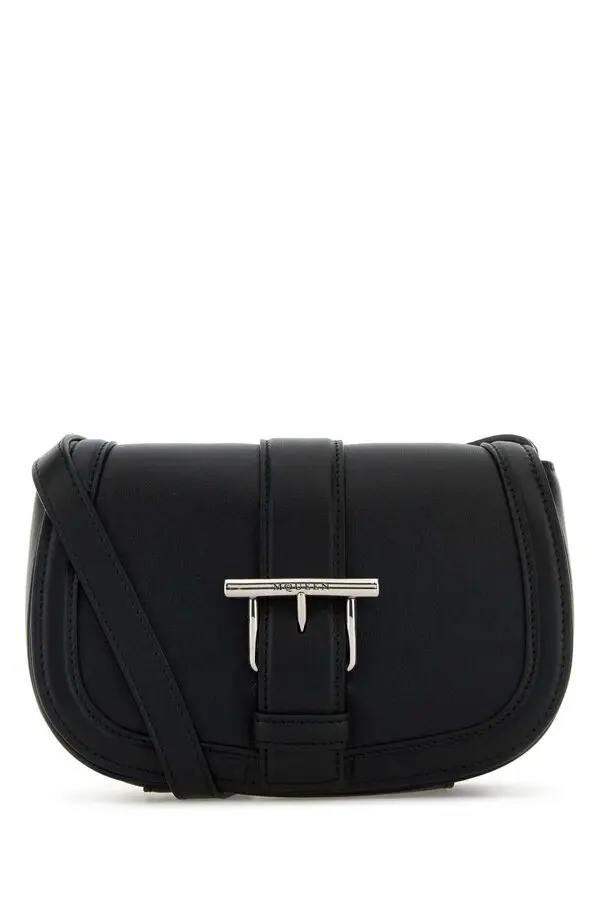 Alexander McQueen Leather Mini Satchel Crossbody Handbag - Black