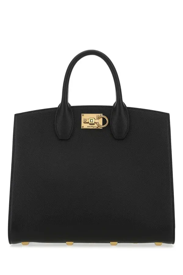 FERRAGAMO The Studio Handbag In Calf Leather, 22 Cm