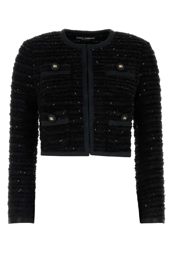 Dolce & Gabbana Tweed Blazer With Silk-blend Lining