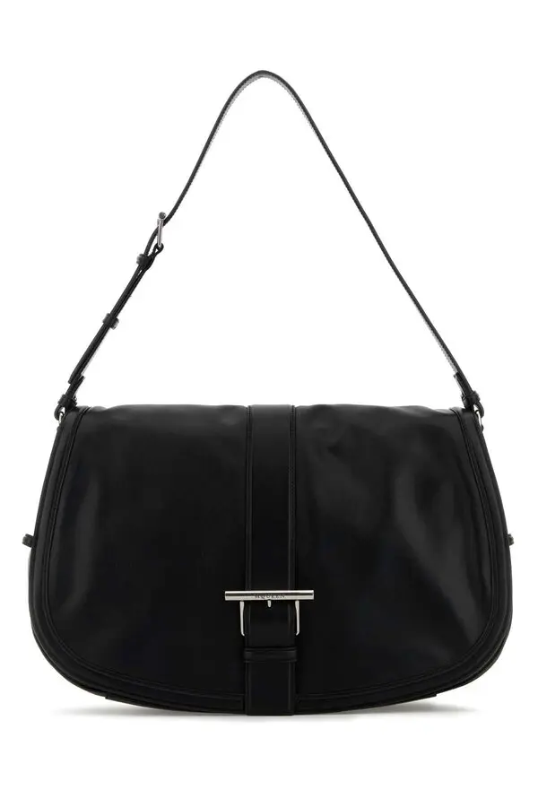 Alexander McQueen Leather Maxi Satchel Shoulder Handbag 50 Cm X 30 Cm X 12.5 Cm - Black