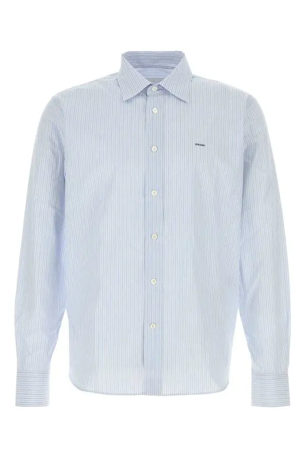 Prada Embroidered Poplin Shirt