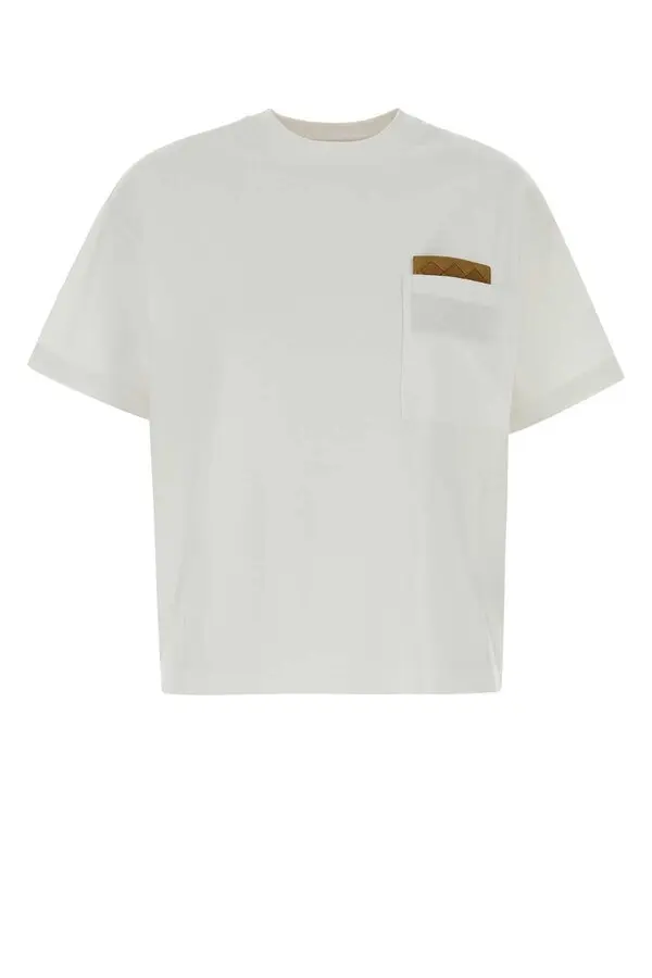 Bottega Veneta Cotton Crewneck T-shirt With Scarf Detail - White