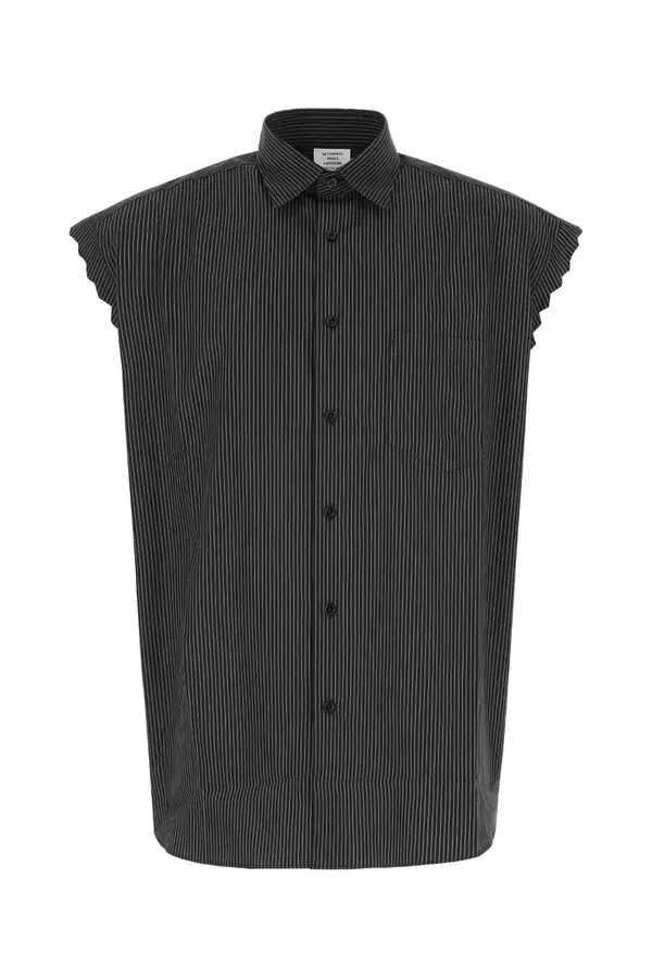 Vetements Ribbed Poplin Shirt With Striped Finish