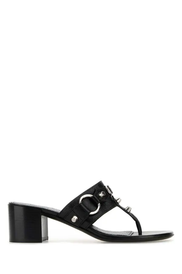 Balenciaga Leather City Thong Flat Sandals