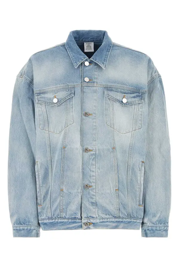 Vetements Washed Denim Jacket - Light Blue