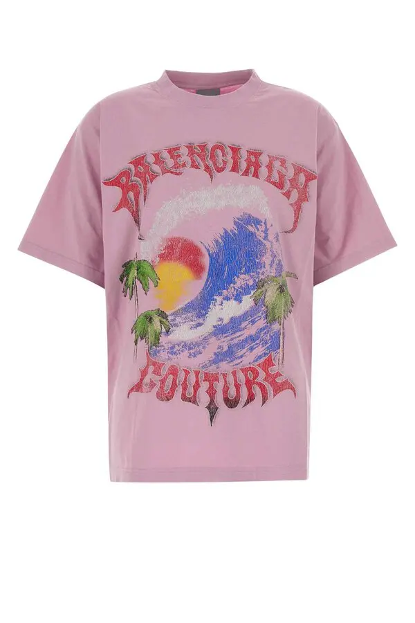 Balenciaga Oversized Cotton T-shirt - Pink