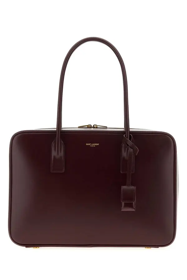 Saint Laurent Grape Leather Sac De Jour Handbag 33 Cm Width, 23.5 Cm Height, 10 Cm Depth