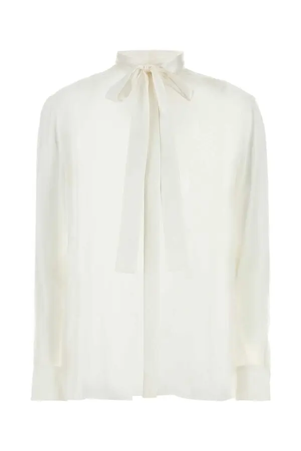 Dolce & Gabbana 100% Silk Shirt With Pussy Bow