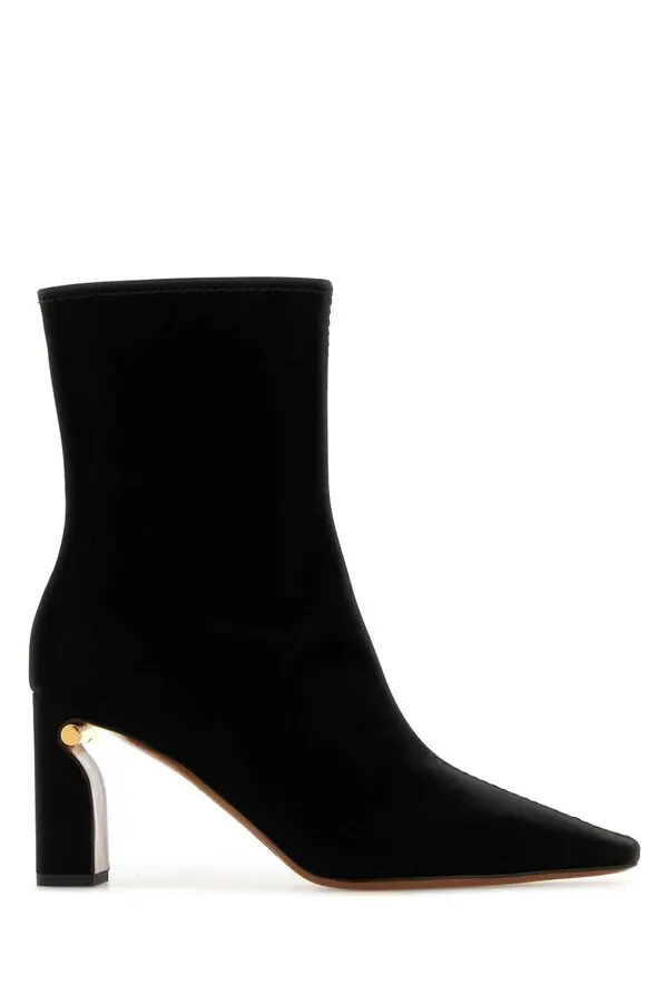 Alexander McQueen Fabric Ankle Boots With 8 Cm Heel - Black