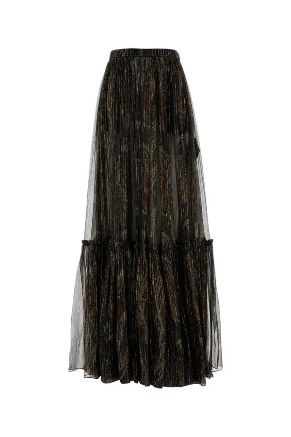 Saint Laurent Silk-blend Midi Skirt - Printed