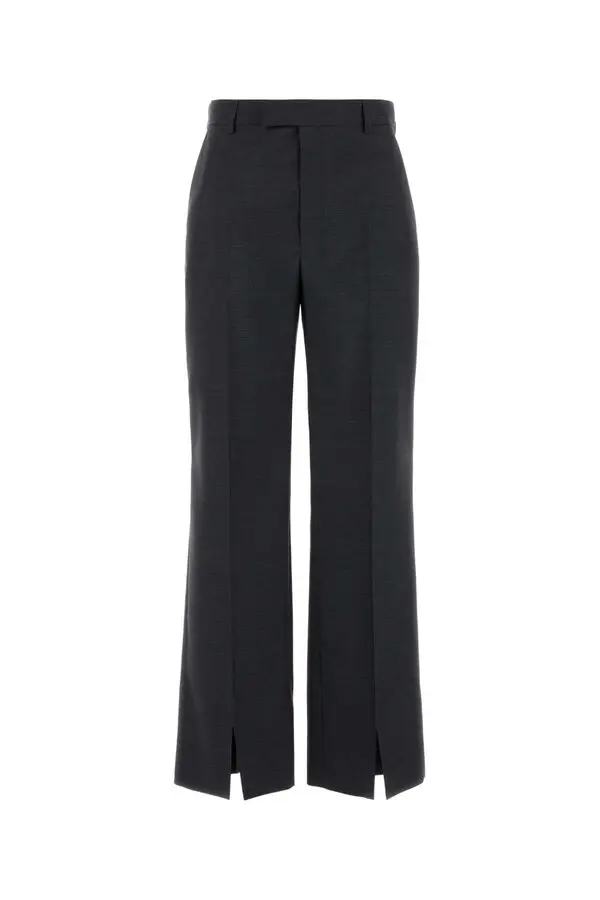 Gucci Graphite Wool Split Hem Trousers