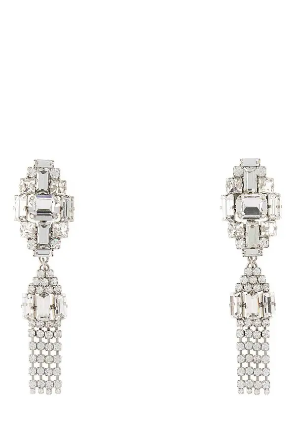 Alessandra Rich Embellished Metal Drop Earrings