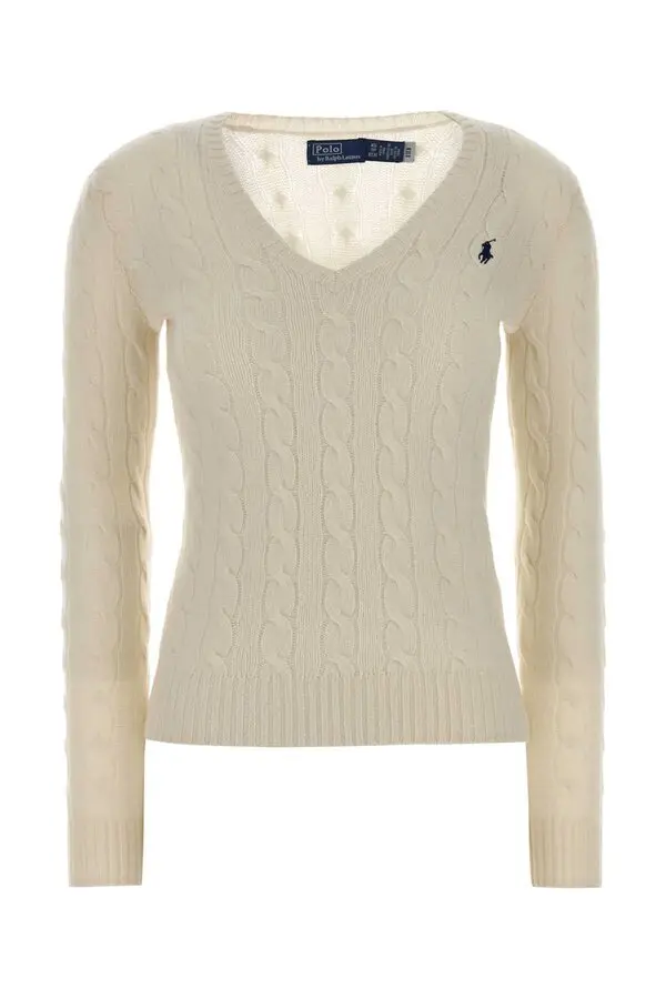 Polo Ralph Lauren Cable Knit Wool-cashmere Sweater - White