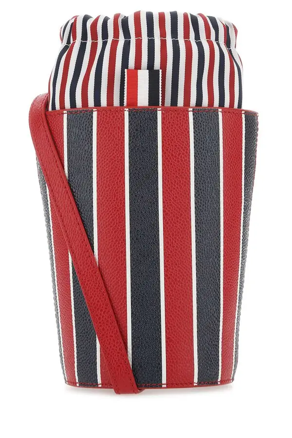 Thom Browne Printed Leather Mini Bucket Handbag