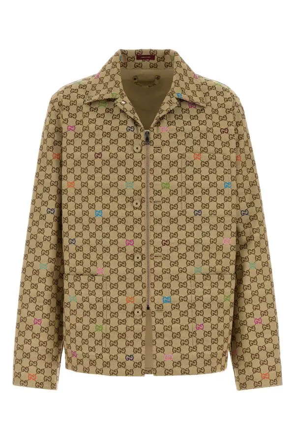 Gucci Gg-patterned Zip-up Jacket