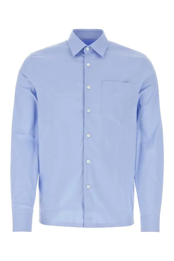 Prada Powder Poplin Popover Shirt