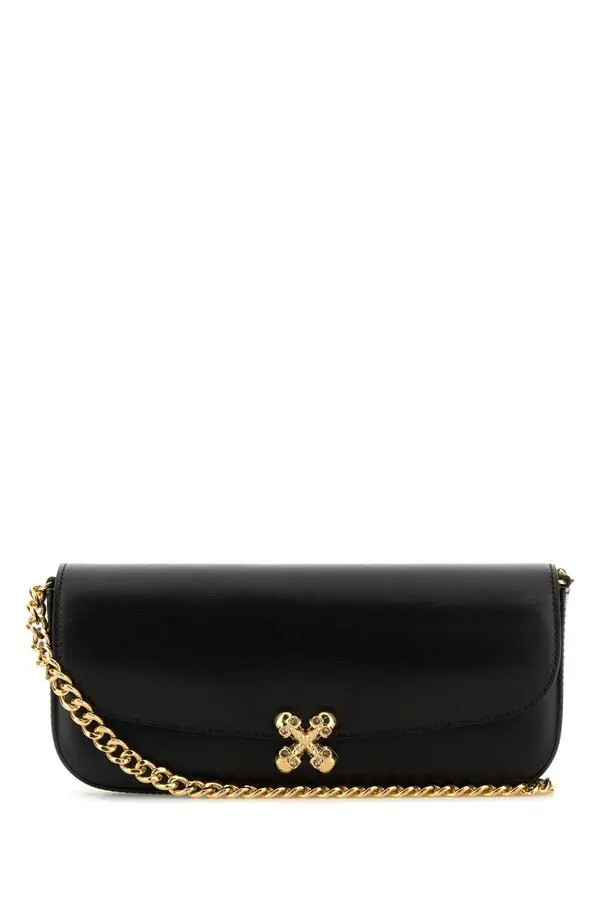 Alexander McQueen Skull Flower Leather Crossbody Handbag, 25 Cm - Black